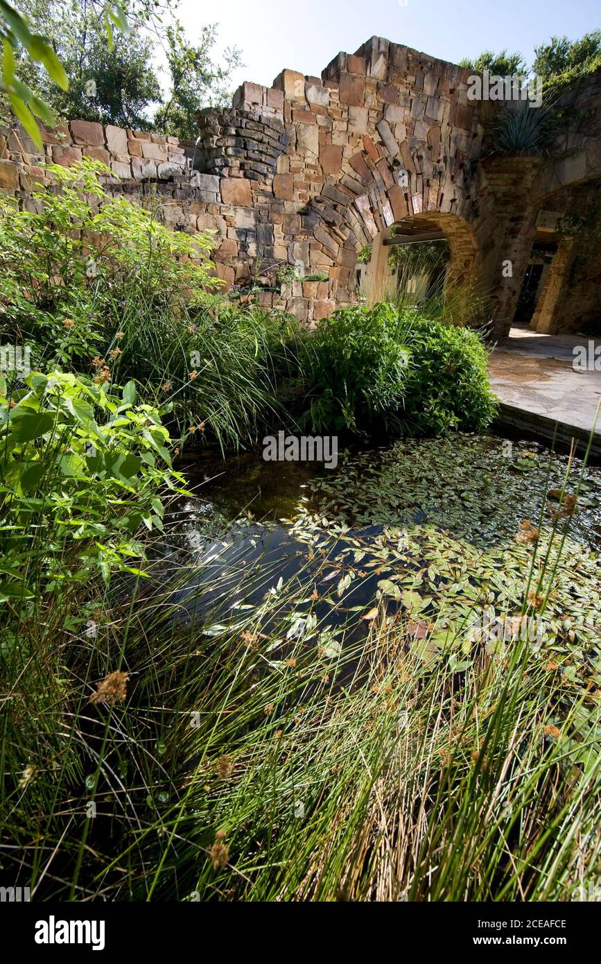 Austin, TX May 19, 2008: A recycled rainwater retention pond and a ...