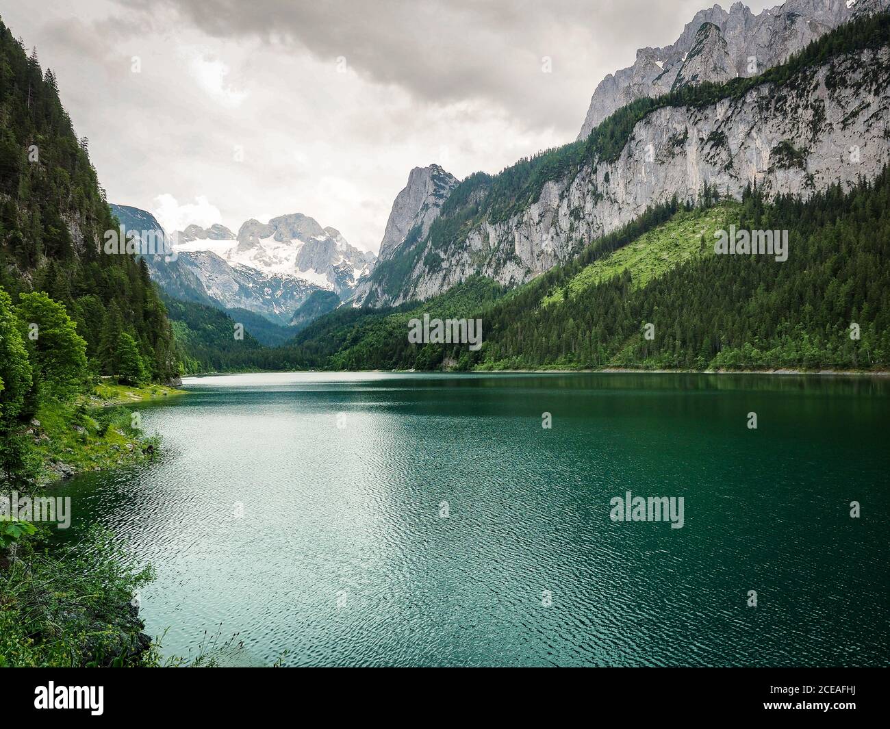 Lake Gosau (in German Gosausee), Dachstein Salzkammergut region, Europe ...