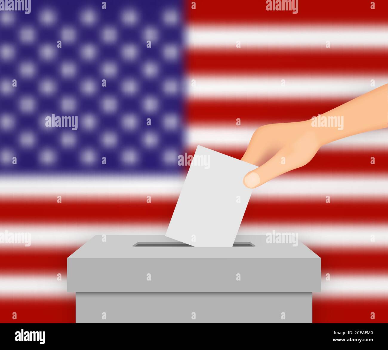 United States vote election banner background. Ballot Box with blurred ...