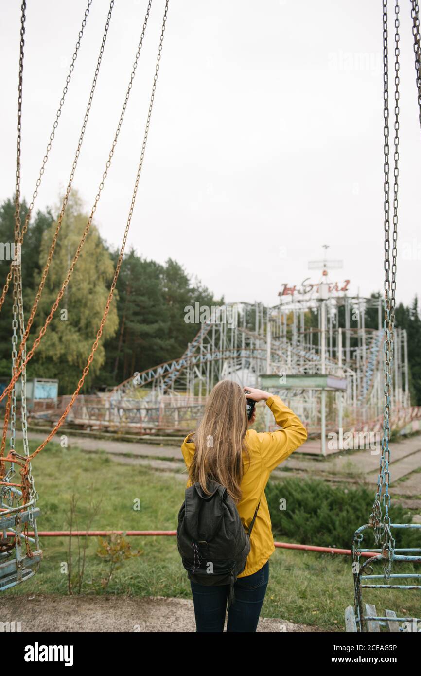 Back view unrecognizable woman camera hi-res stock photography and ...