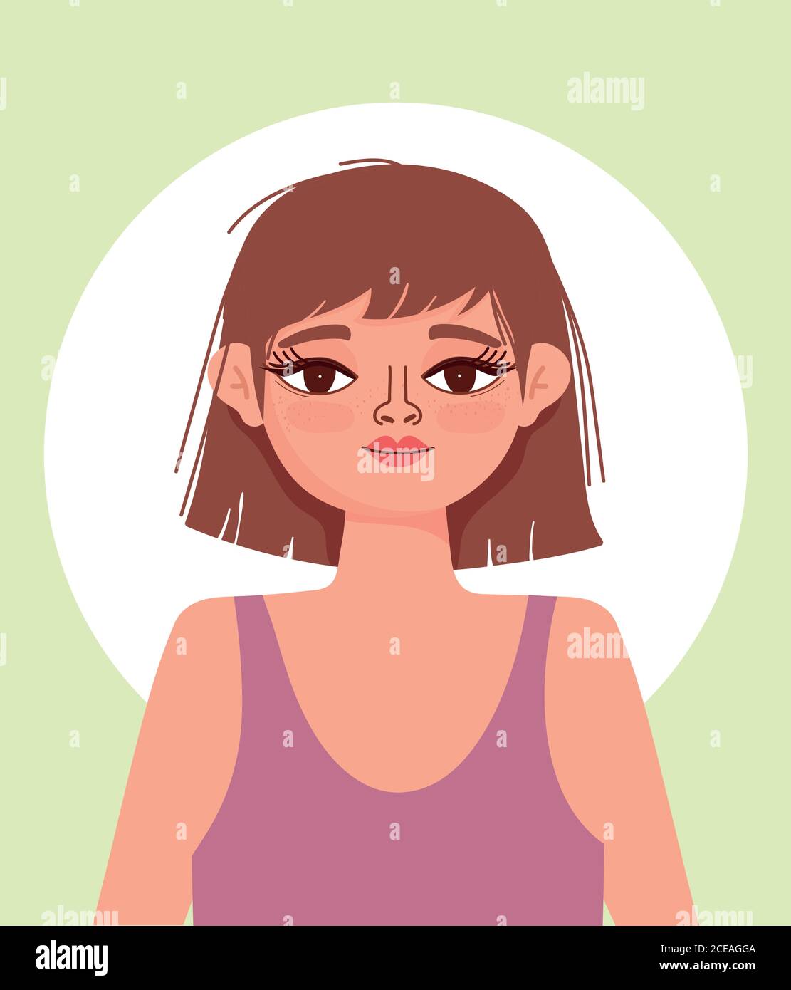 young woman hispanic character cartoon portrait vector design and ...