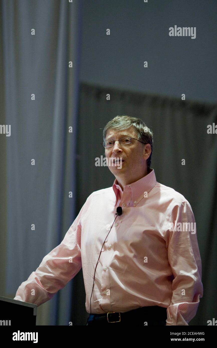 Austin, Texas USA, February 20, 2008: Microsoft Chairman Bill Gates ...