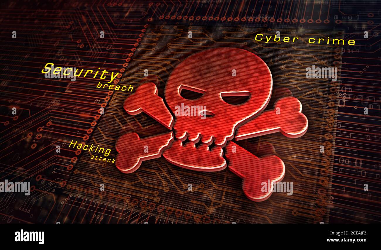 Cyber crime, security breach, hacking computer protection, piracy and ...