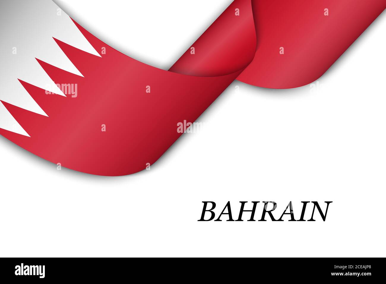 Waving ribbon or banner with flag of Bahrain. Template for independence day poster design Stock ...
