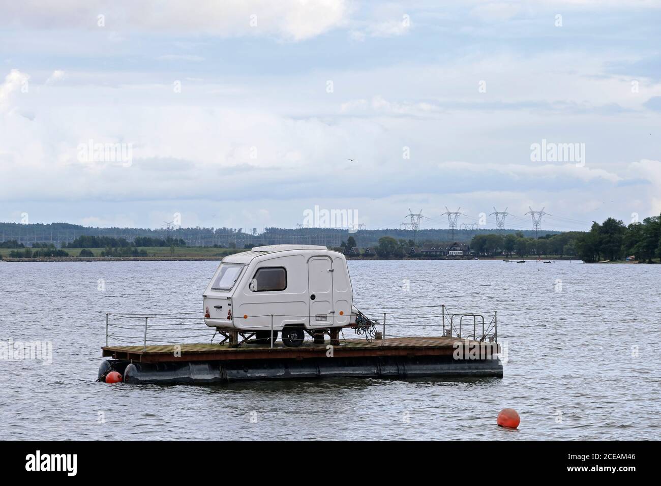 Poland, Czymanowo 27.08.2020. The old polish travel trailer on the ...