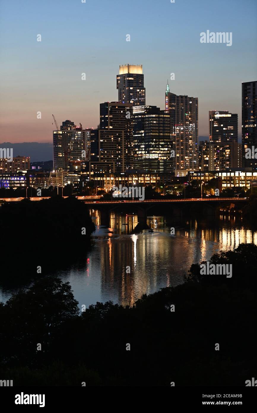 Austin, TX August 18, 2020: The southern portion of the City of Austin ...
