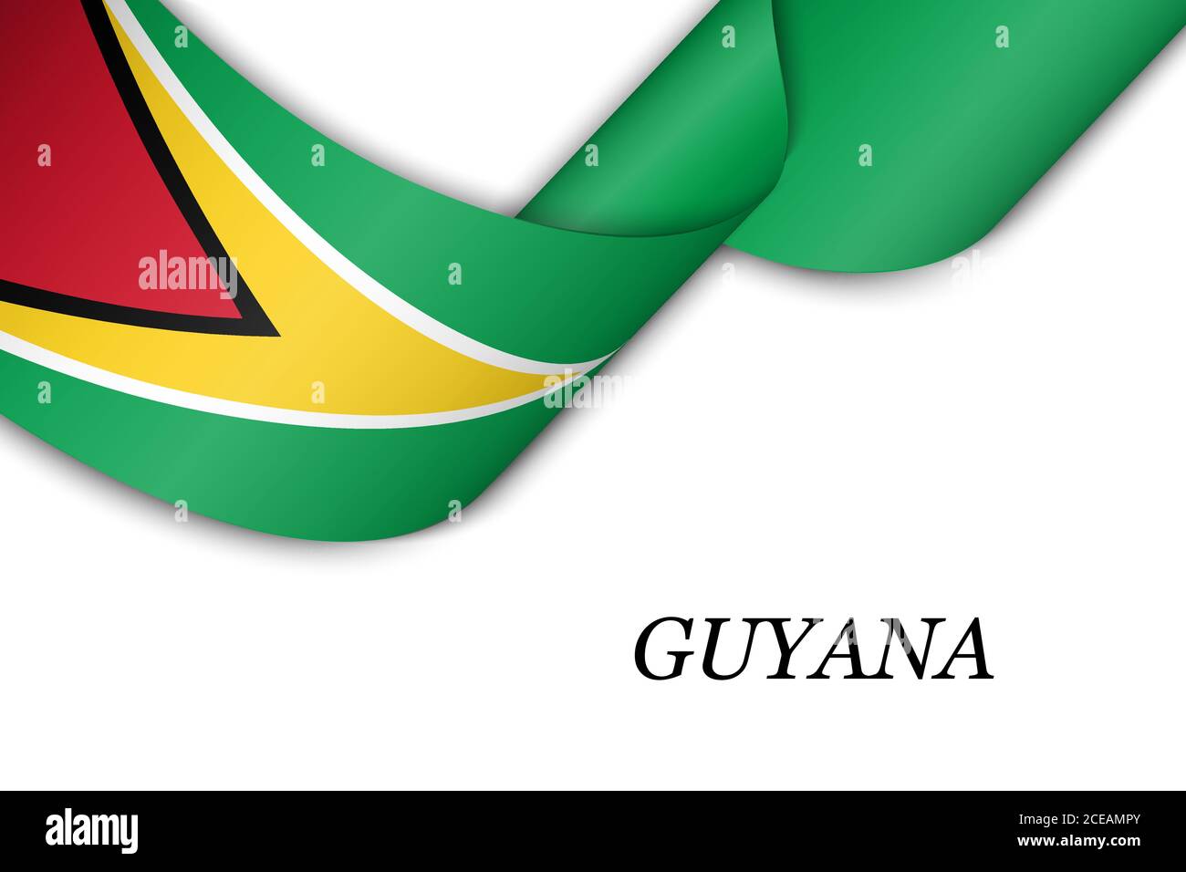 Waving ribbon or banner with flag of Guyana Stock Vector Image & Art - Alamy