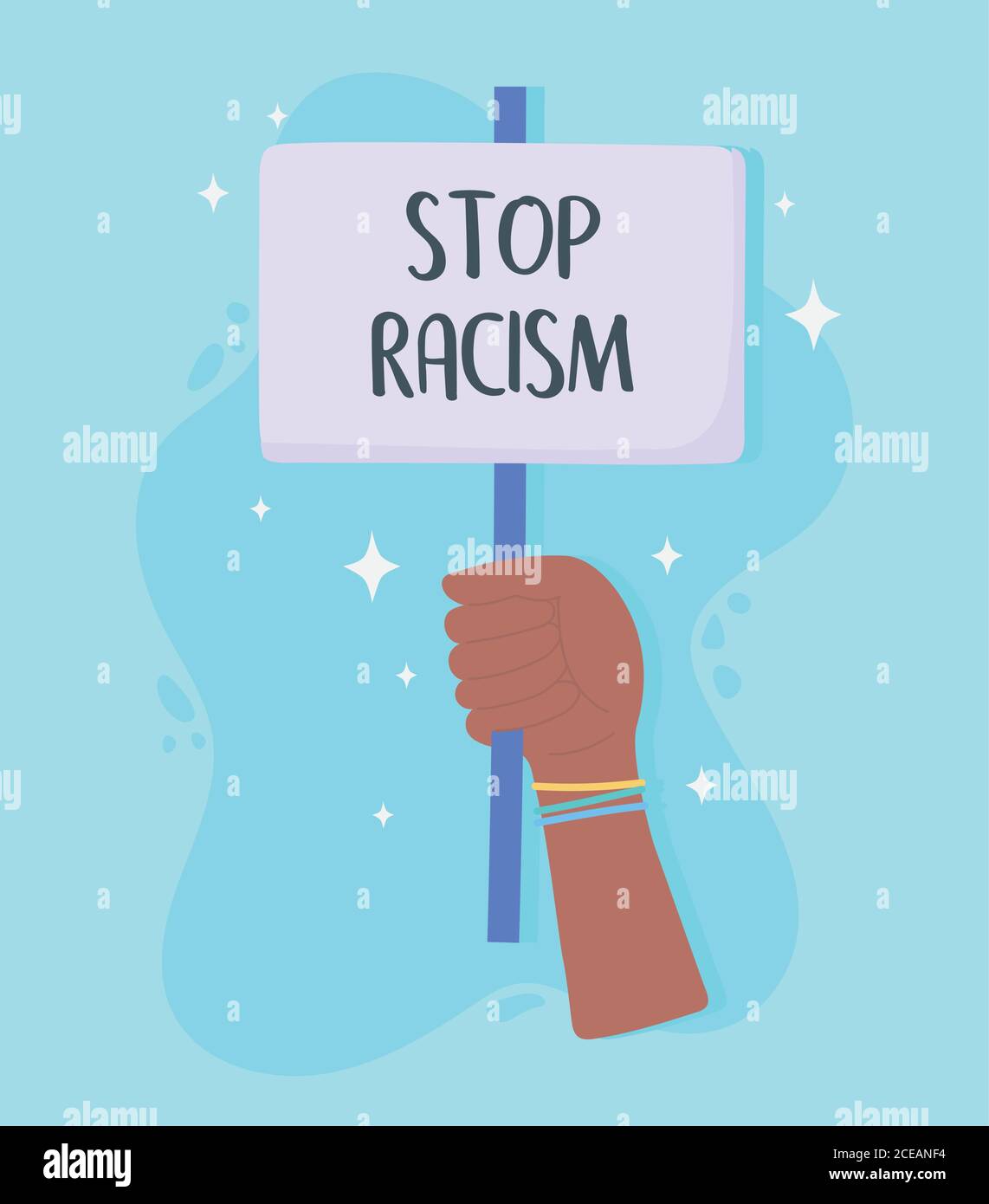 black lives matter banner for protest, fist raised up with placard ...