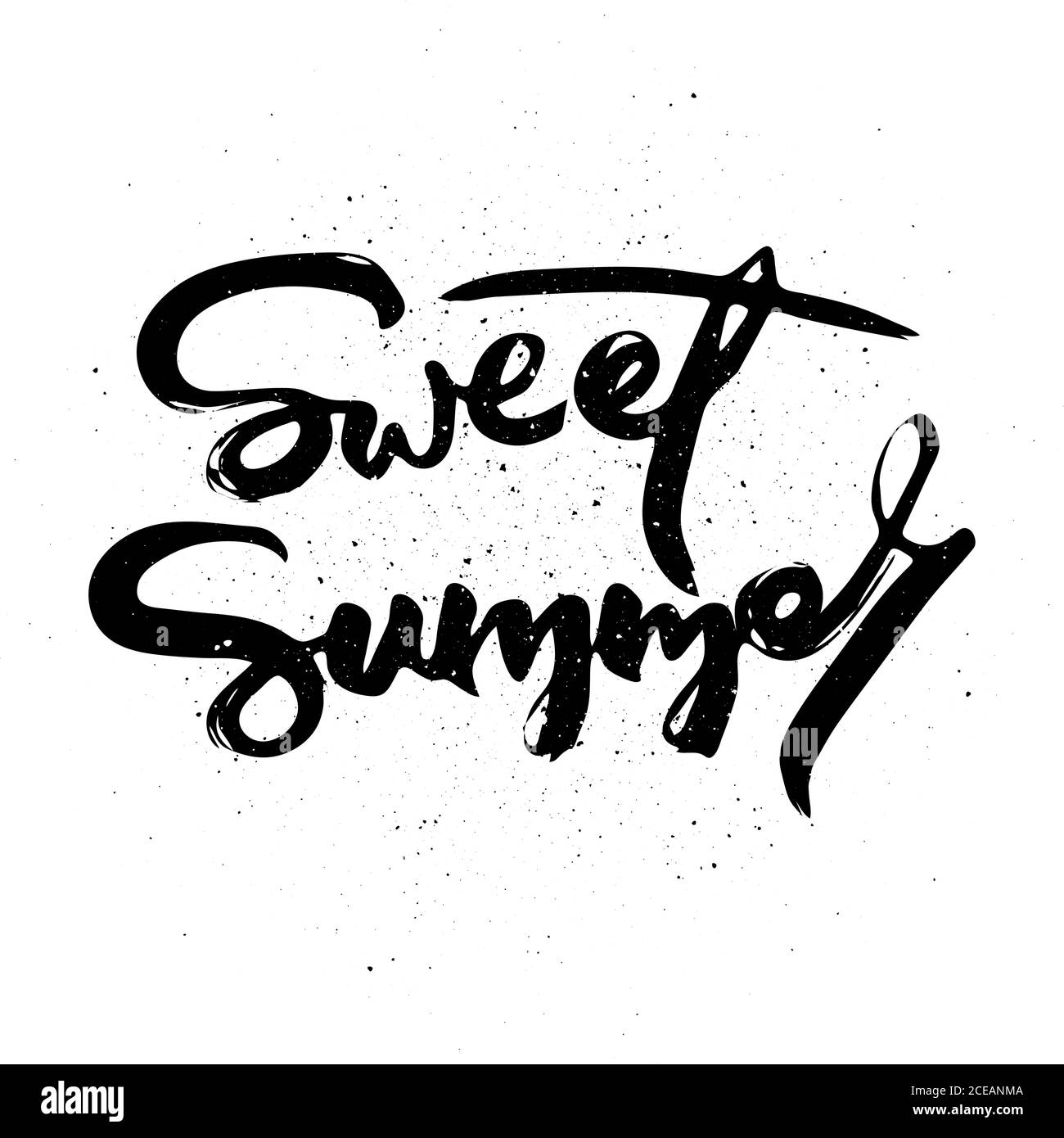 Sweet Summer. Vector motivational phrase. Hand drawn ornate lettering ...