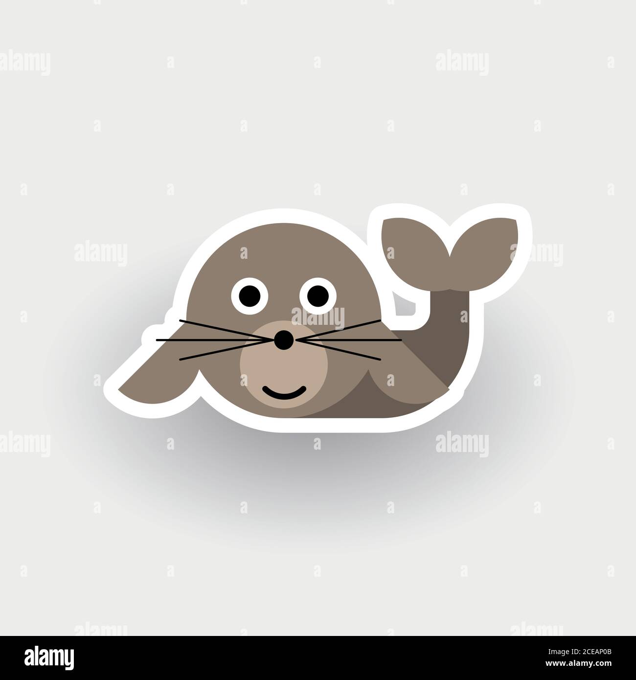Happy Seal - funny cartoon animal. Children character. Simple vector ...