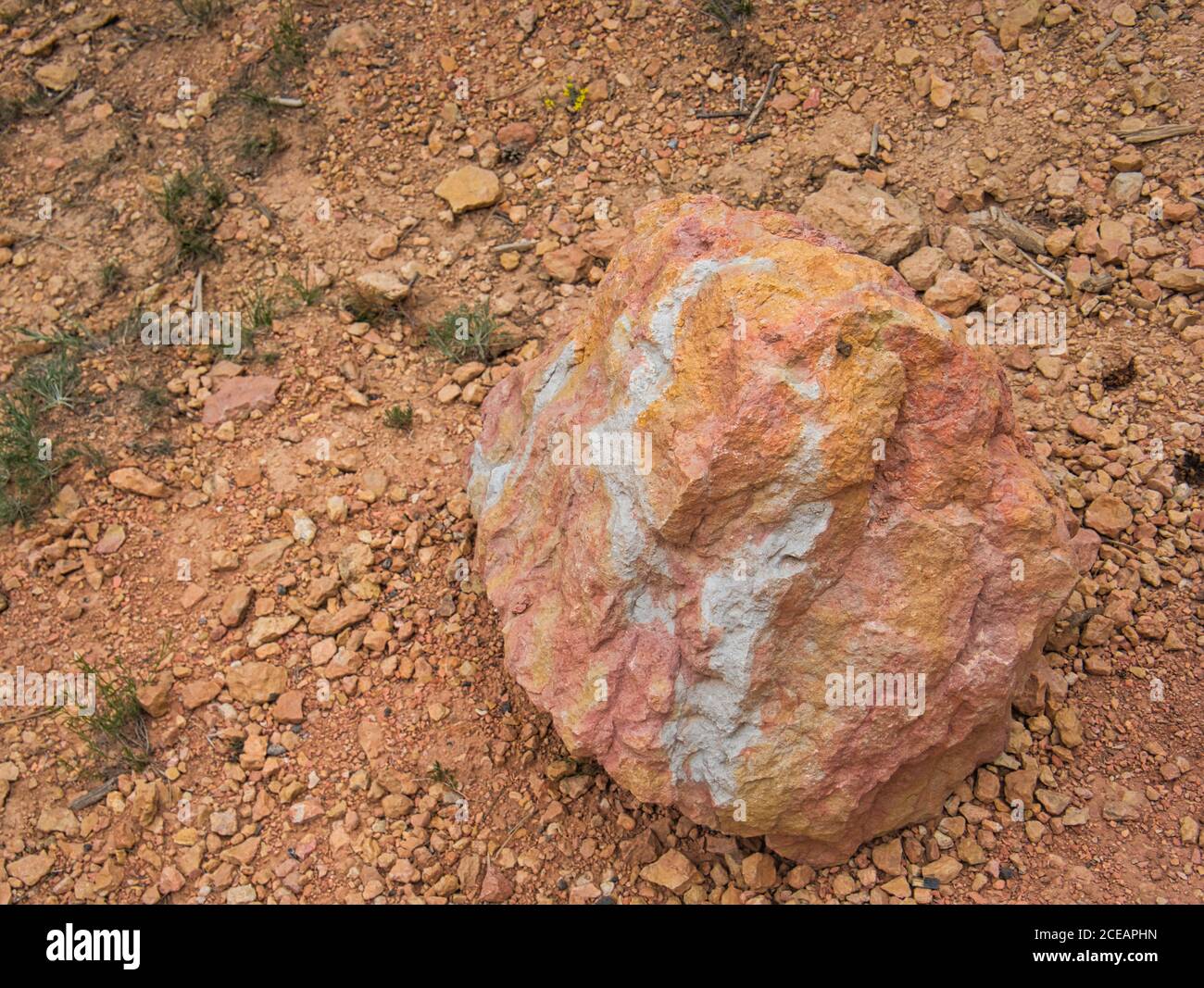 A round boulder with different shades of color Stock Photo - Alamy