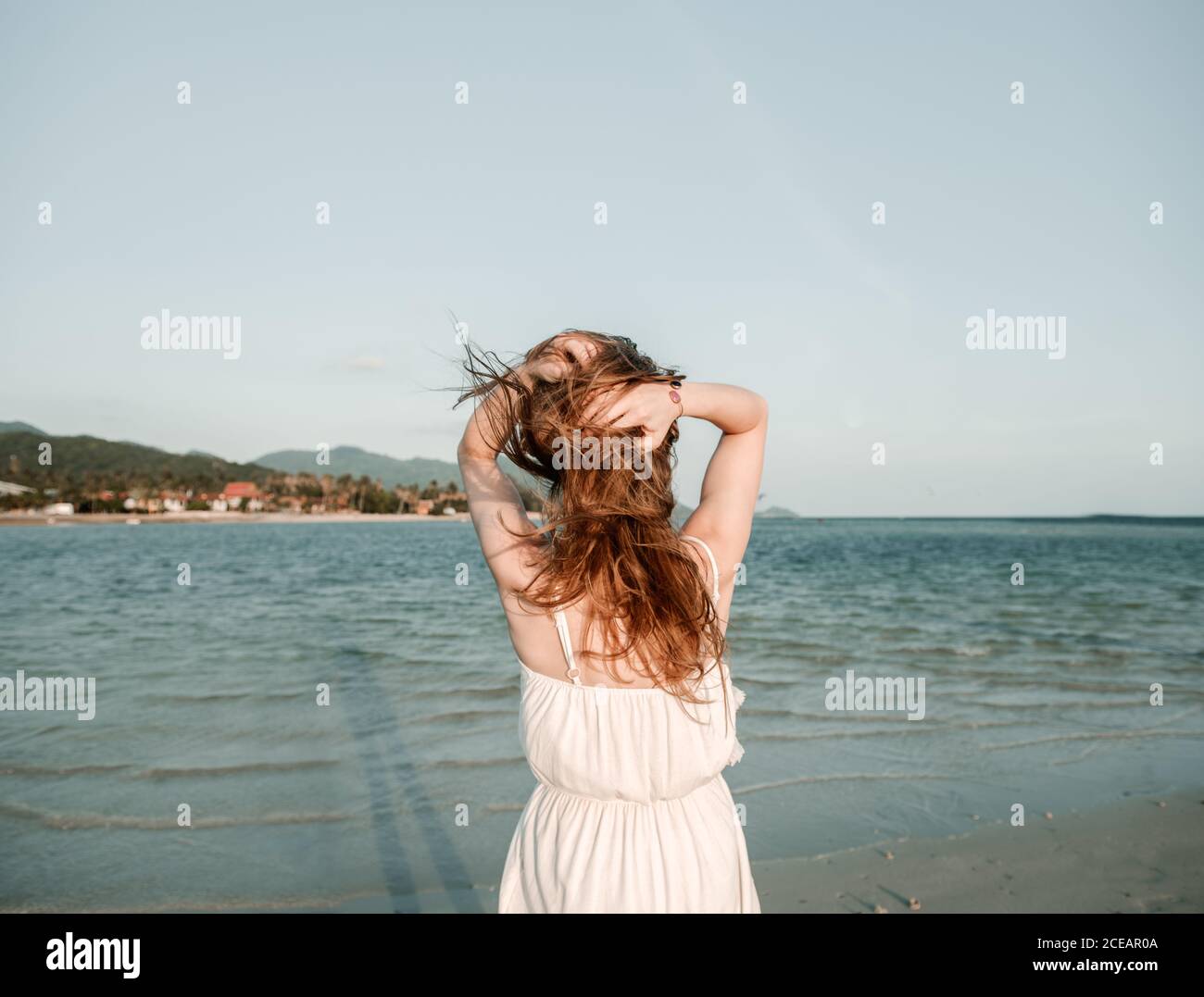 Windy day pretty young woman hi-res stock photography and images - Alamy