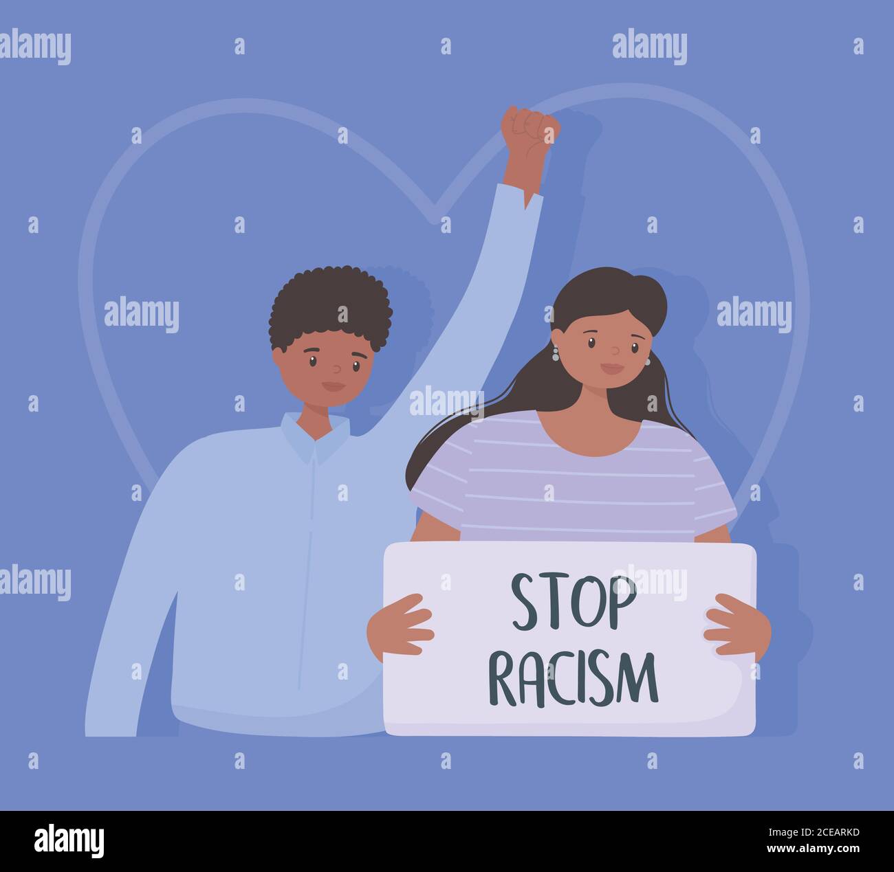 black lives matter banner for protest, woman and man solidarity stop ...