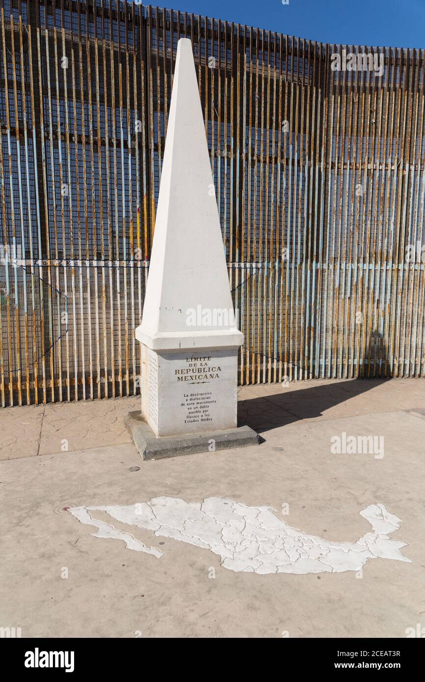 This monument marks the northern limit of the country of Mexico, at ...