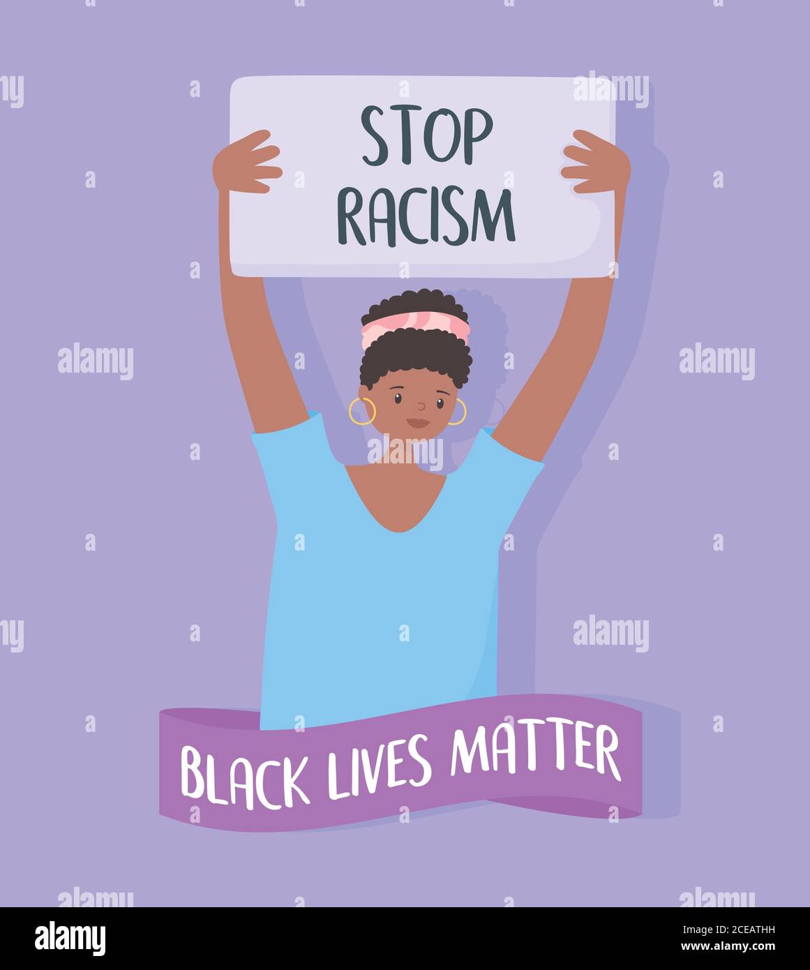 black lives matter banner for protest, woman protest poster stop racism ...