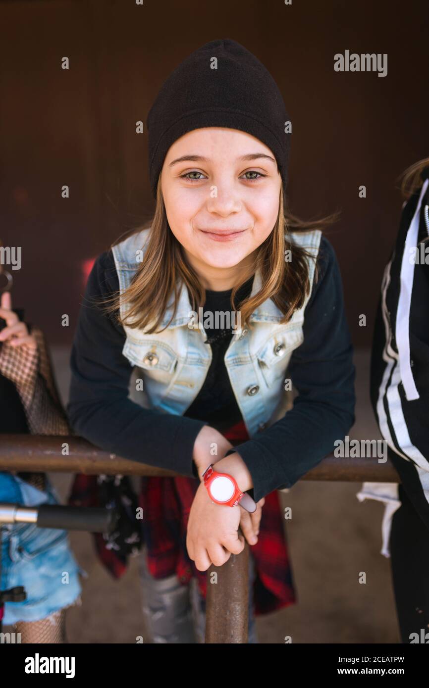 Little girl in cap hi-res stock photography and images - Alamy