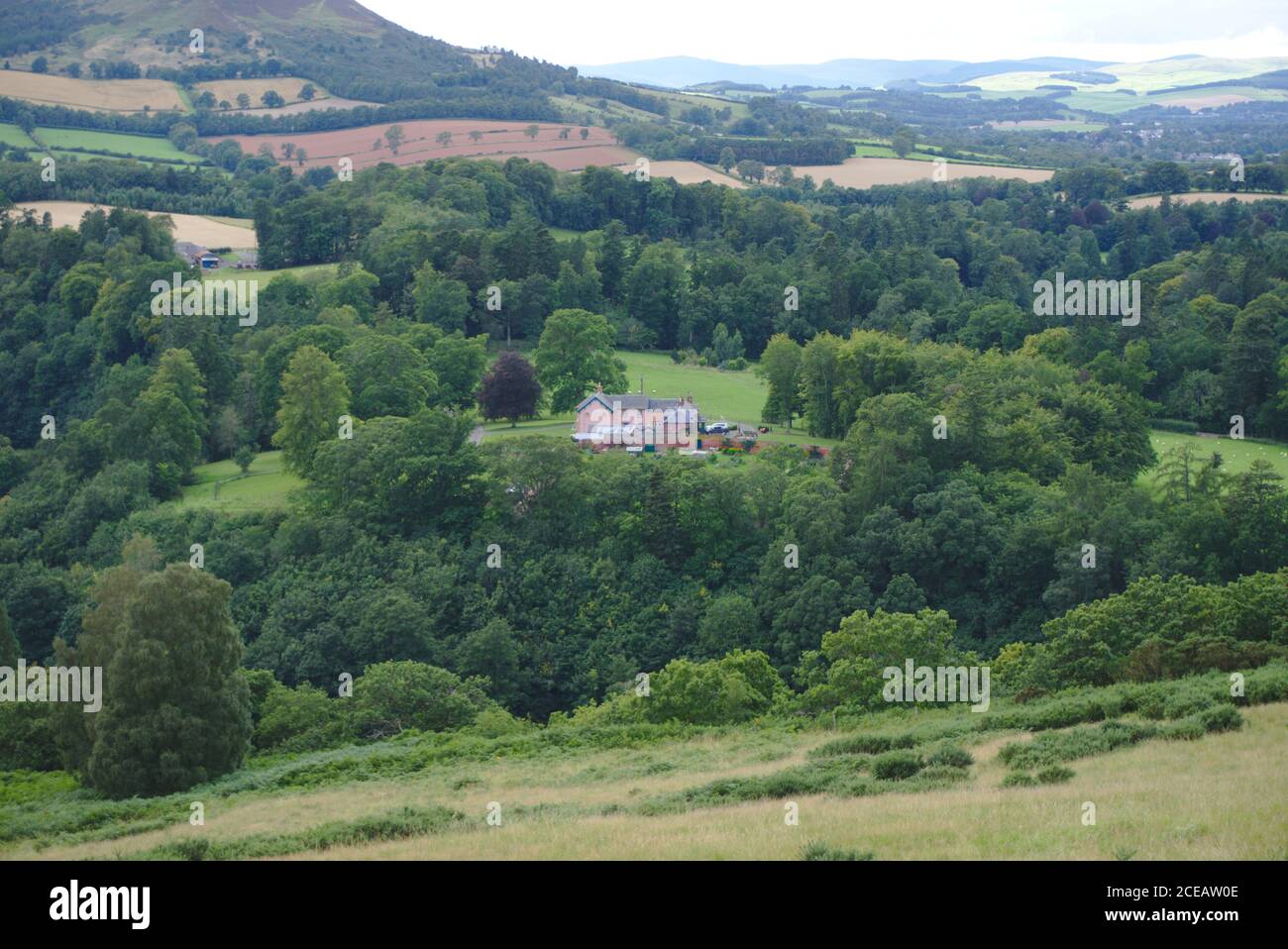 Scottish Borders landscape seen from near Scott's View, with River ...