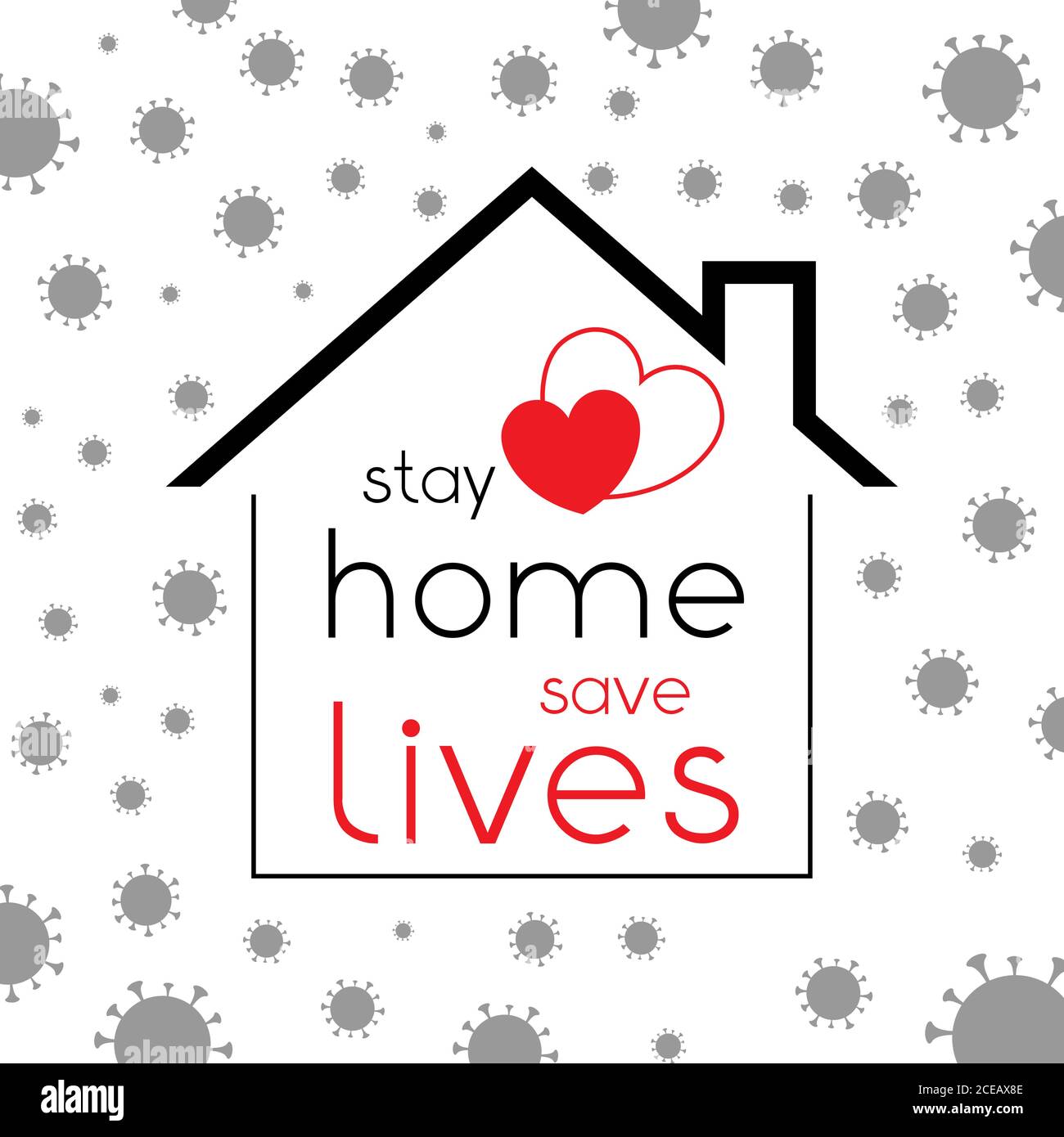 Stay home concept red Stock Vector Images - Alamy
