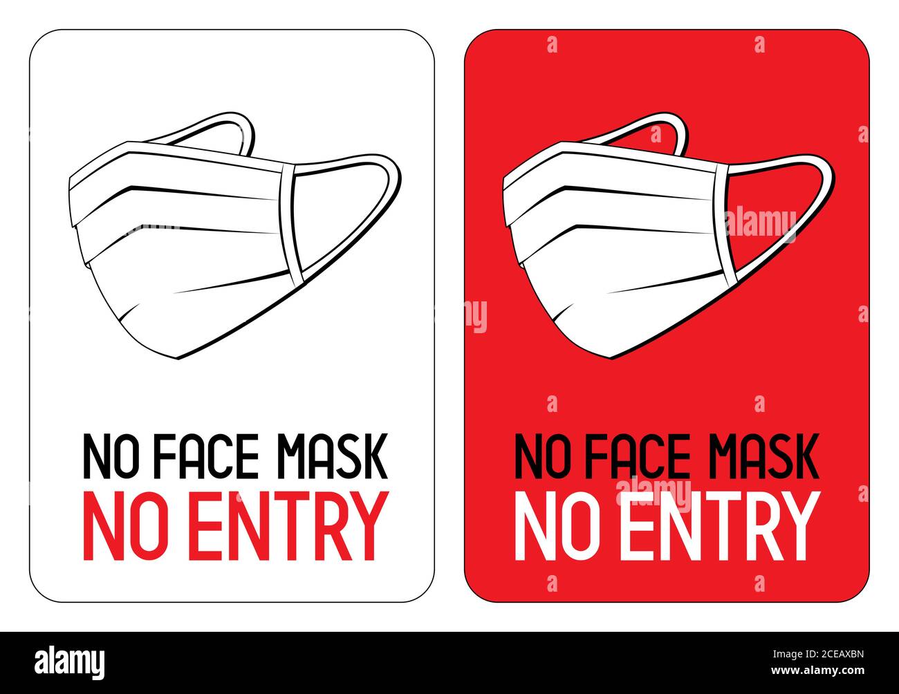 No face mask, no entry - Covid-19, SARS-CoV-2 virus - vector ...