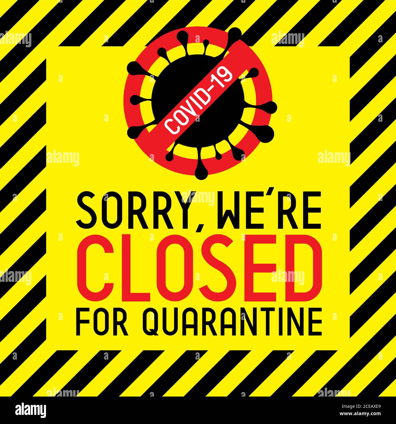 Closed for quarantine - Covid-19, SARS-CoV-2 virus - vector ...