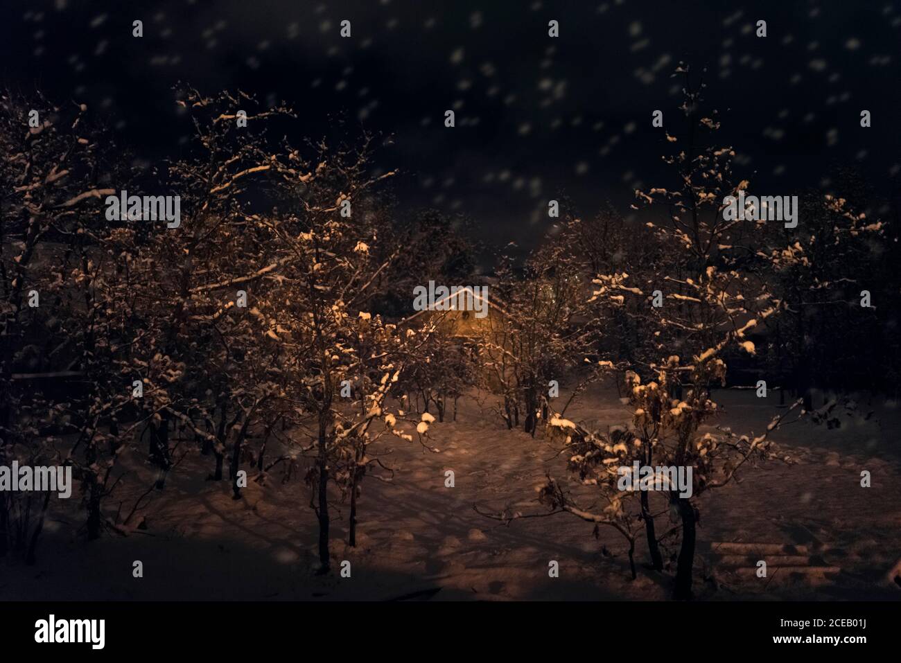 During a snowfall at night hi-res stock photography and images - Alamy
