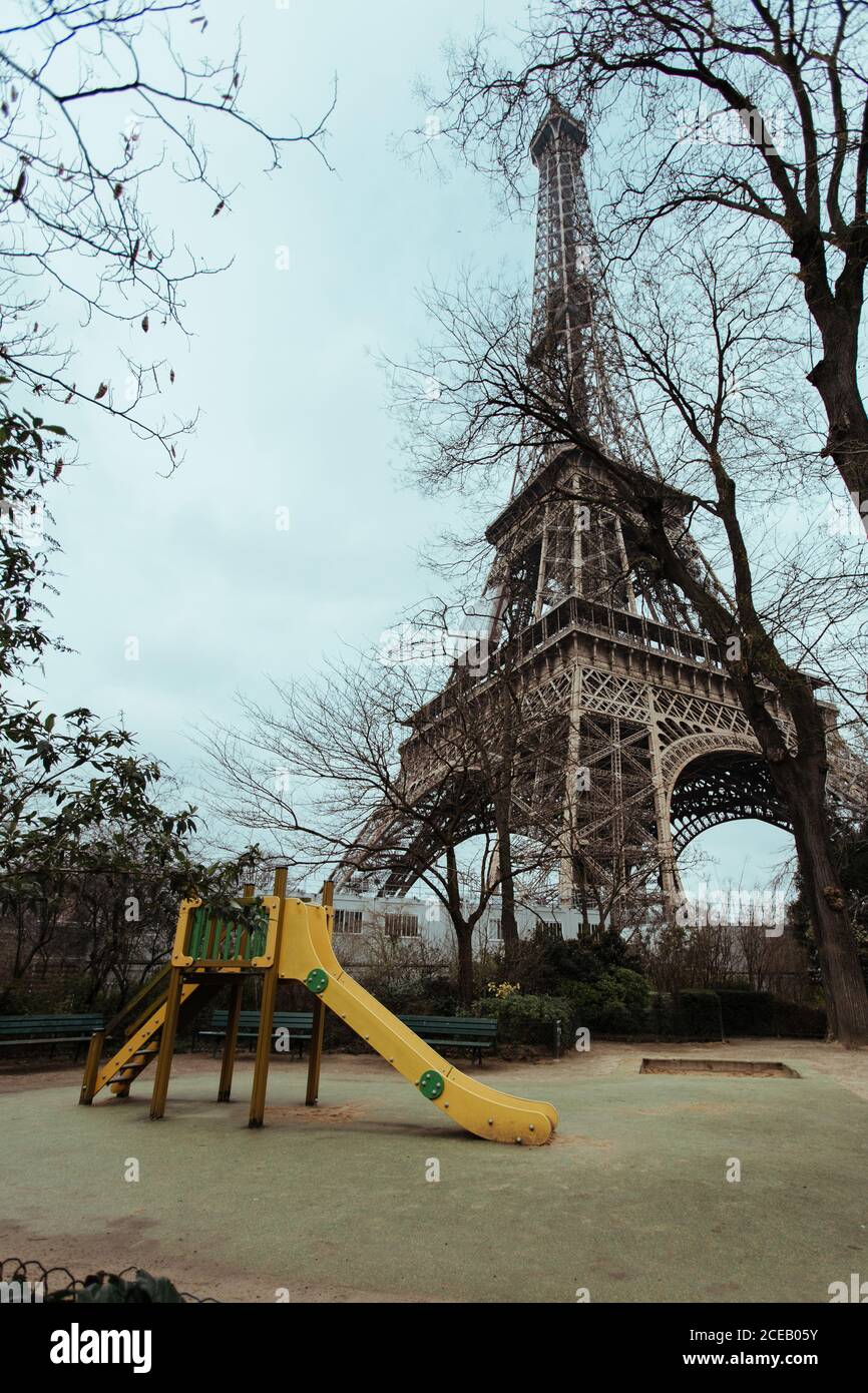 Slide and Eiffel tower Stock Photo - Alamy