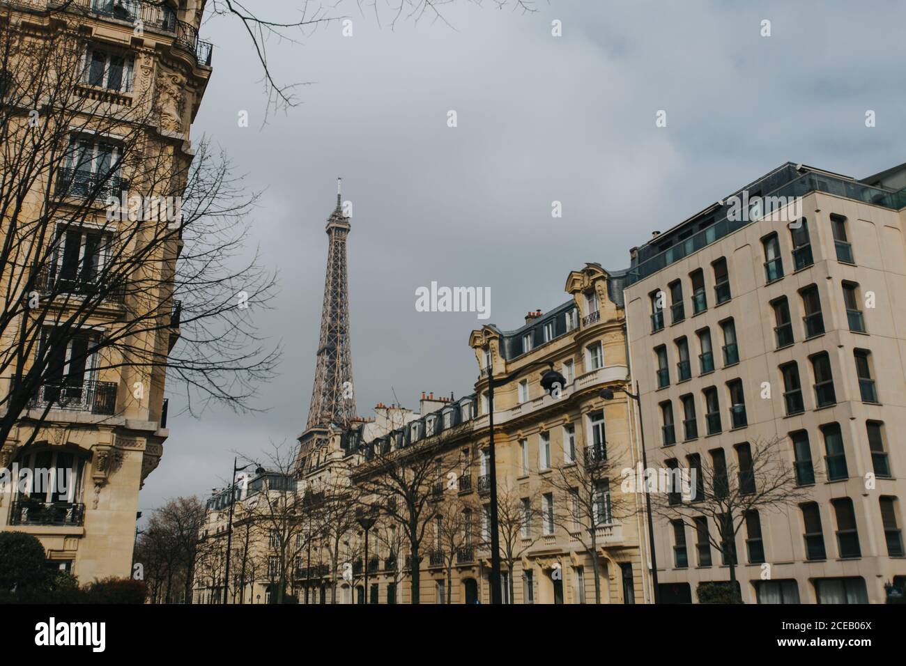 Big building on street in Paris Stock Photo - Alamy