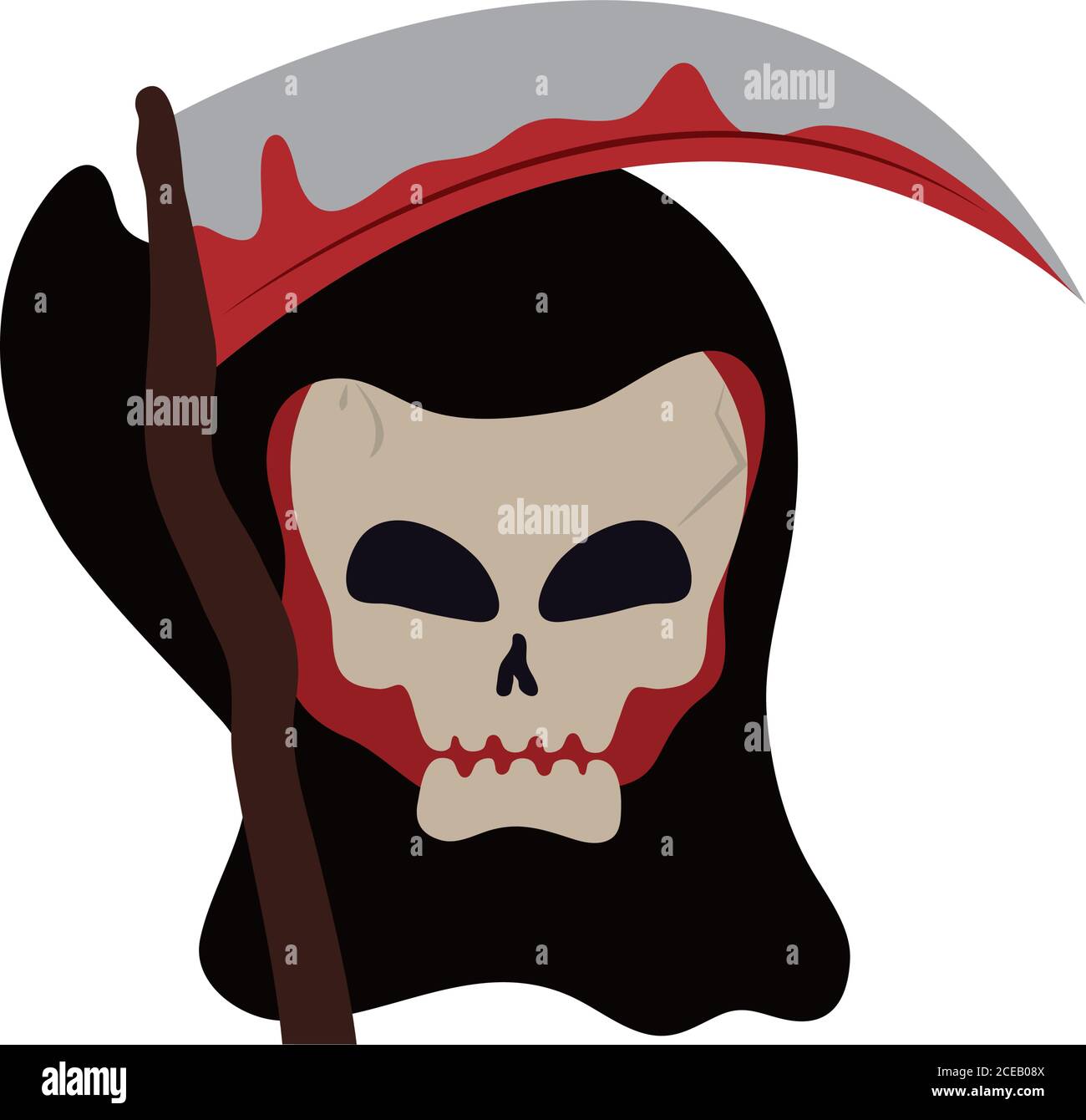 happy halloween, death skull scythe blood trick or treat party ...