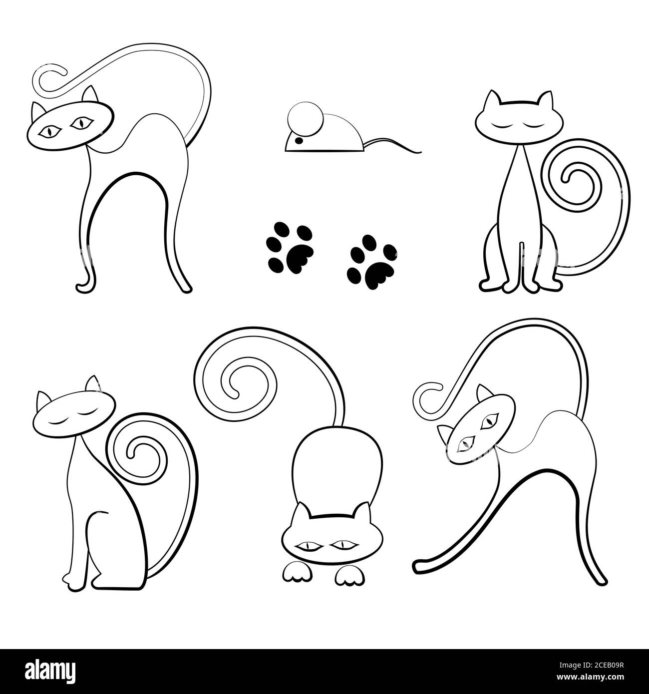 Cat footprints in white Cut Out Stock Images & Pictures - Alamy