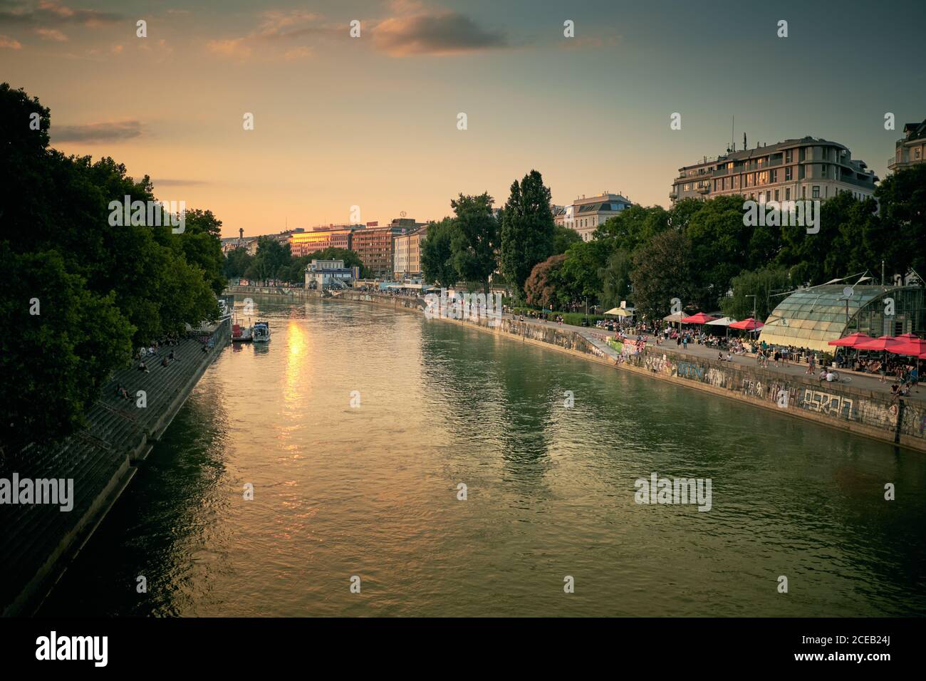 Water channel in European city Stock Photo - Alamy