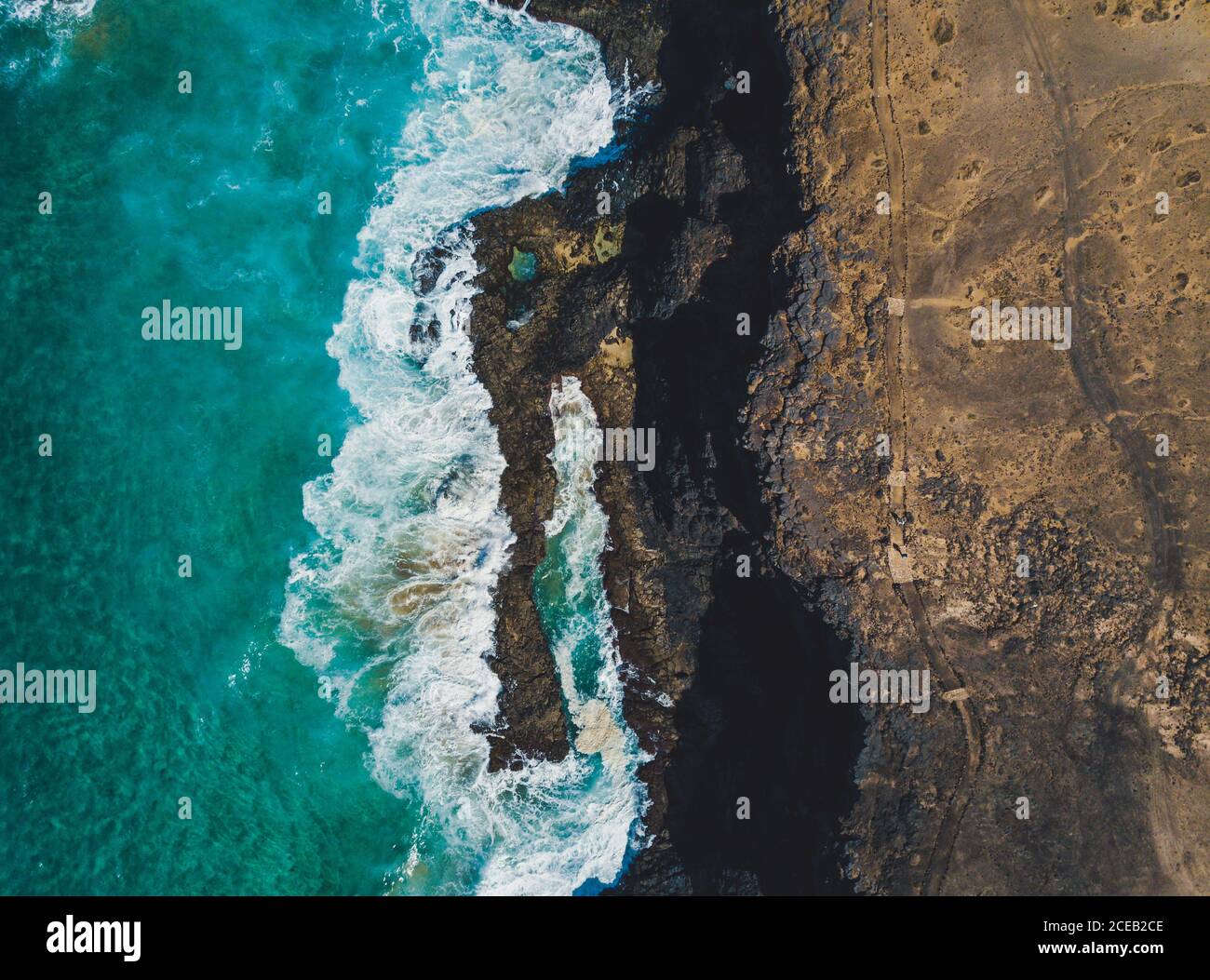 Amazing shoreline of ocean from drone Stock Photo - Alamy