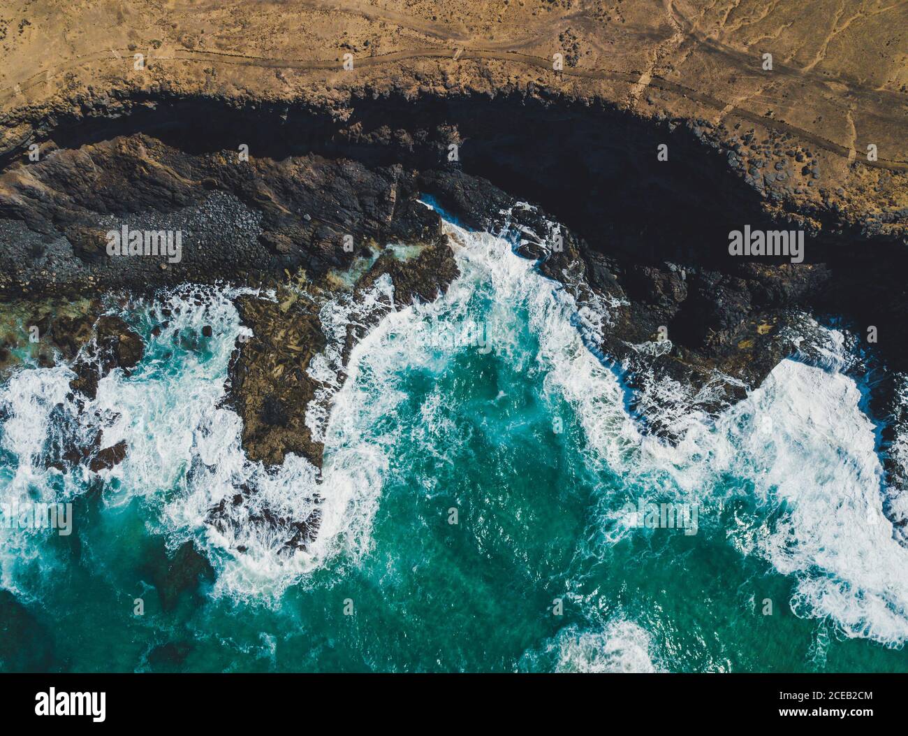Amazing shoreline of ocean from drone Stock Photo - Alamy