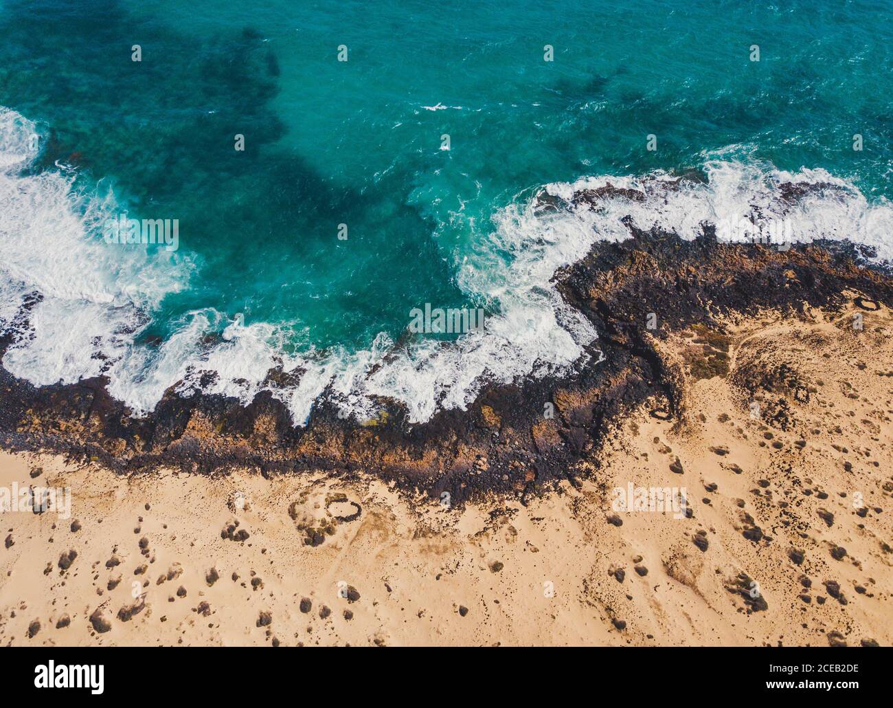 Amazing shoreline of ocean from drone Stock Photo - Alamy