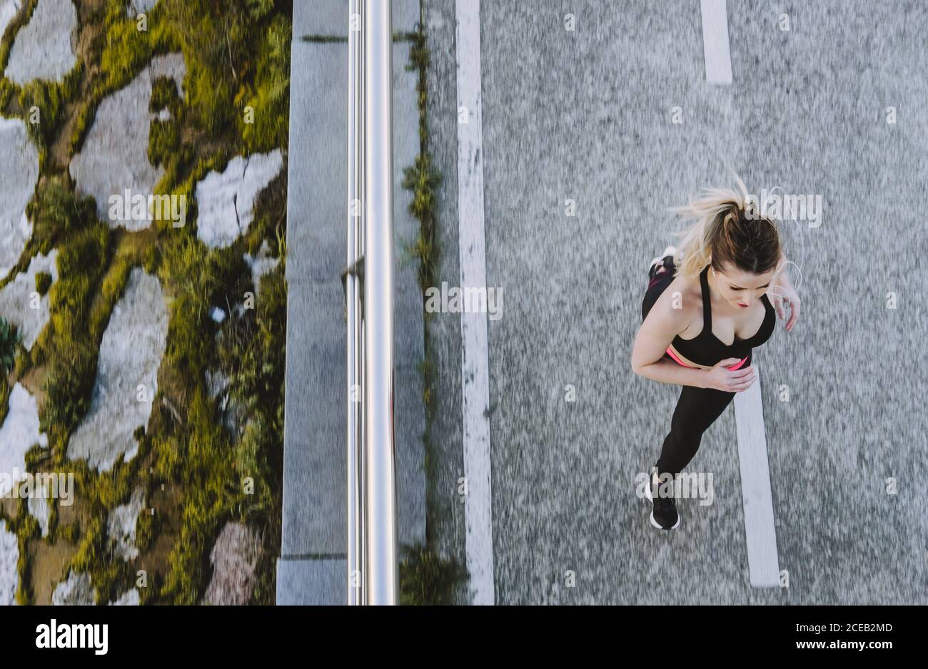 From above sportswoman running on hi-res stock photography and images ...