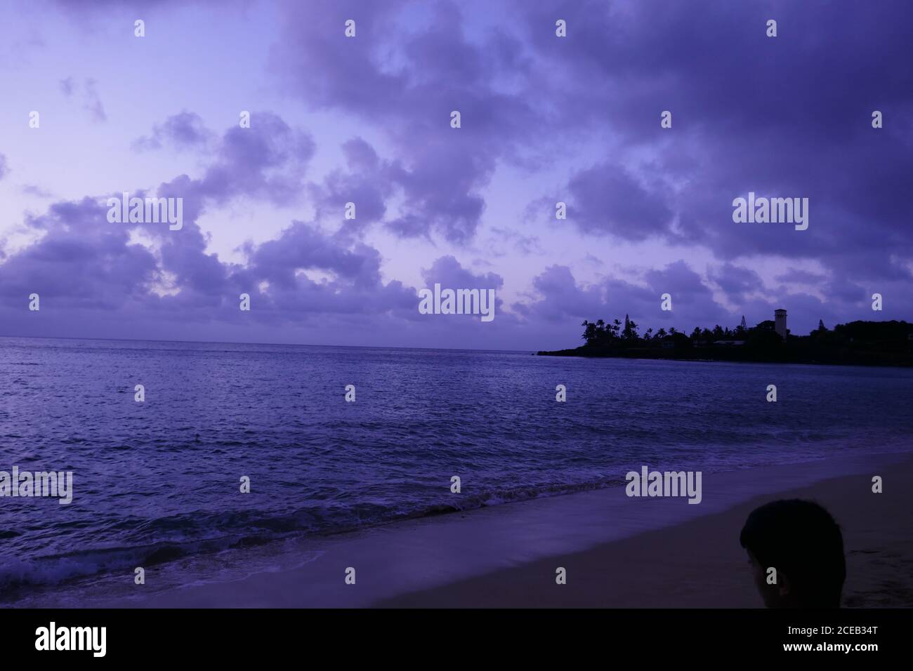 Sunset Waimea Bay, North Shore, Oahu, Hawaii Stock Photo - Alamy