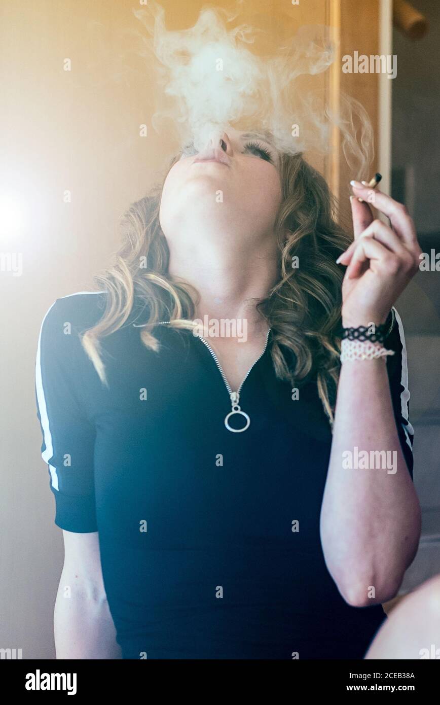 Young Woman Smoking Joint Cannabis High Resolution Stock Photography and Images - Alamy