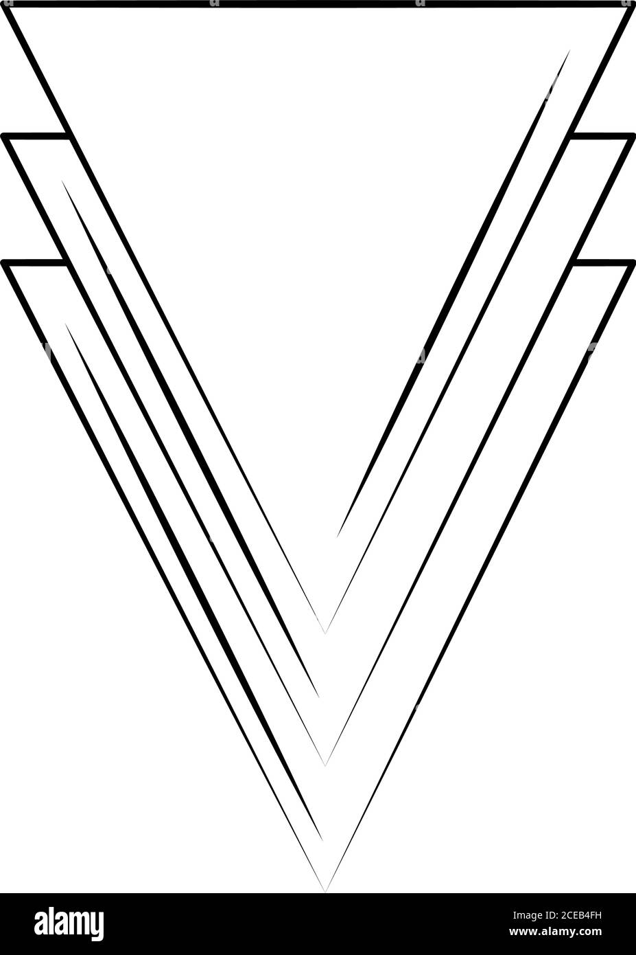 minimalist tattoo boho abstract triangles line art icon over white ...