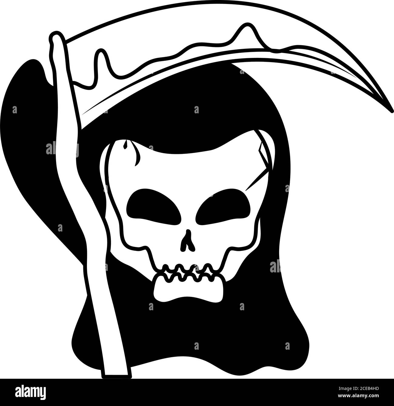 happy halloween, death skull scythe blood trick or treat party ...