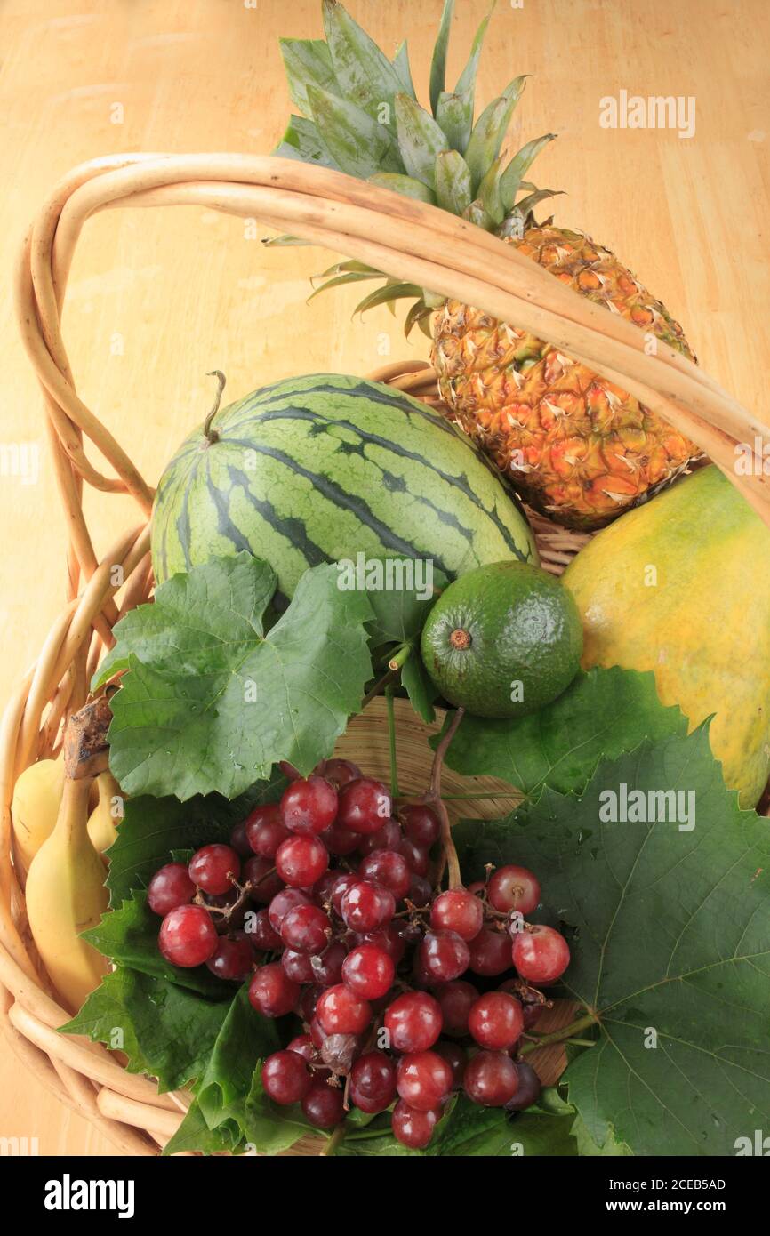 Basket of fruits Stock Photo - Alamy