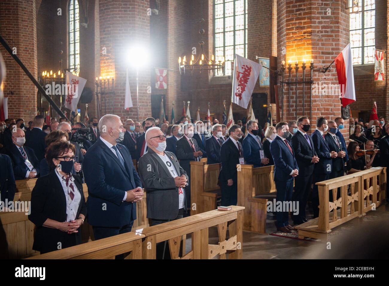 Former President of Poland Lech Walesa seen during a symbolic mass at ...