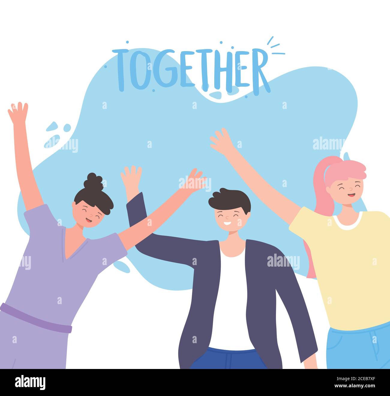 Hands joined together cartoon hi-res stock photography and images - Alamy