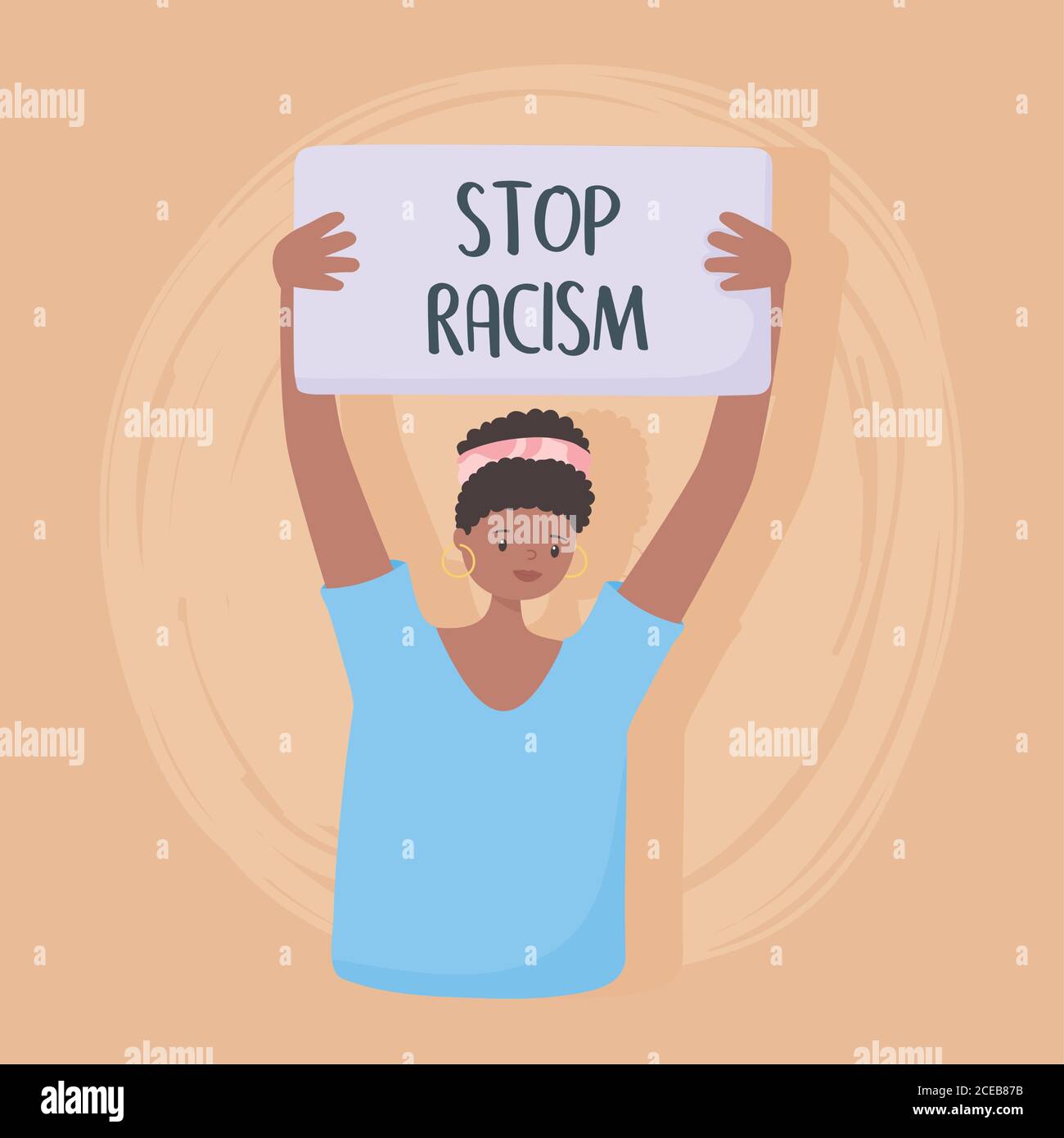 black lives matter banner for protest, afro american woman protest with ...