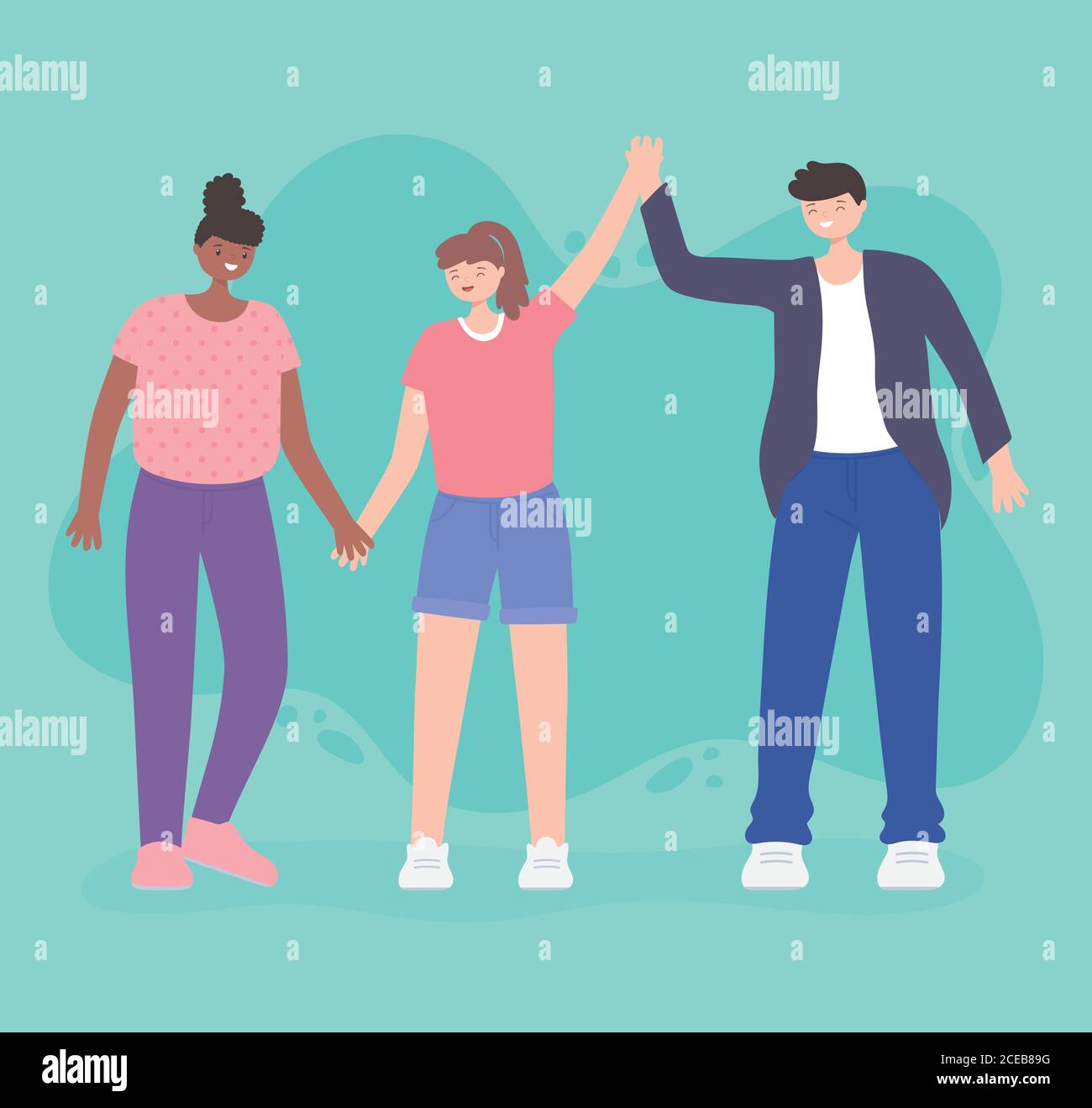 Hands joined together cartoon hi-res stock photography and images - Alamy