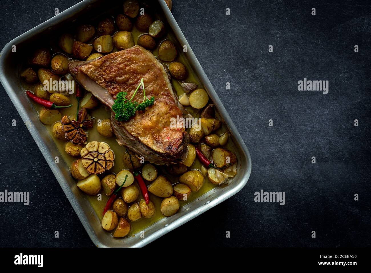 Homemade roast leg lamb hi-res stock photography and images - Alamy