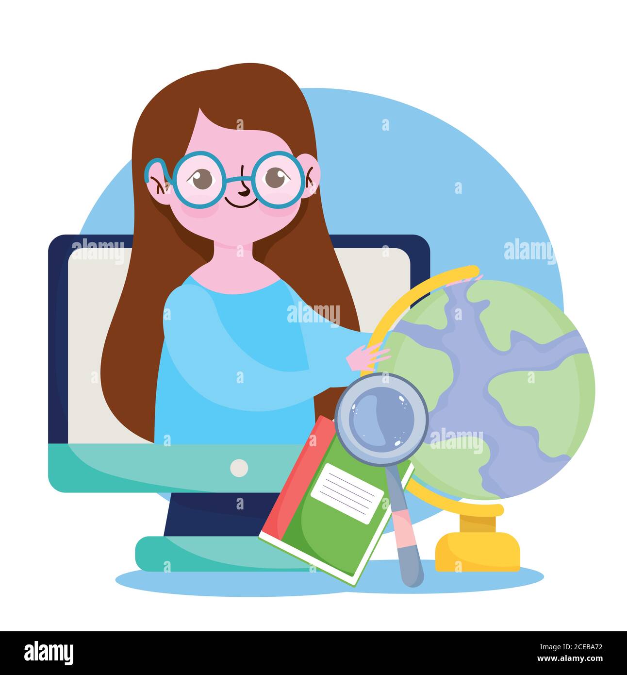 happy teachers day, teacher computer online learn school map and book ...