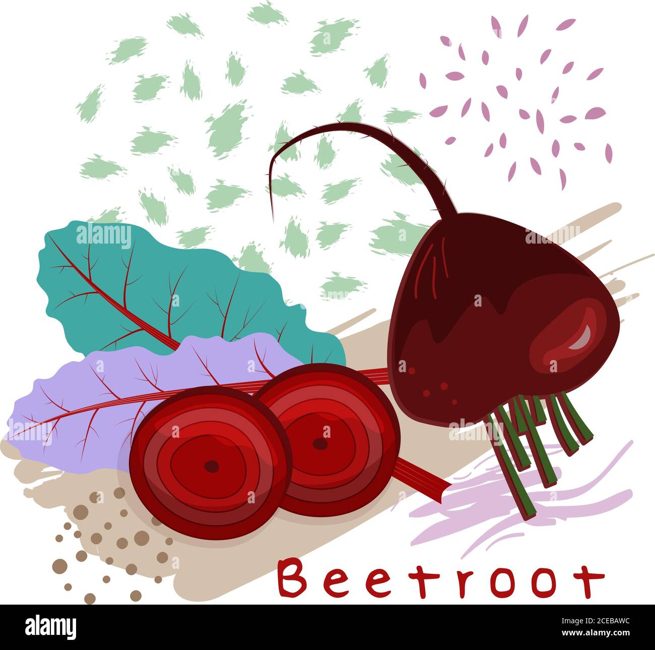 vector illustration of beetroot decorated with abstract colorful ...