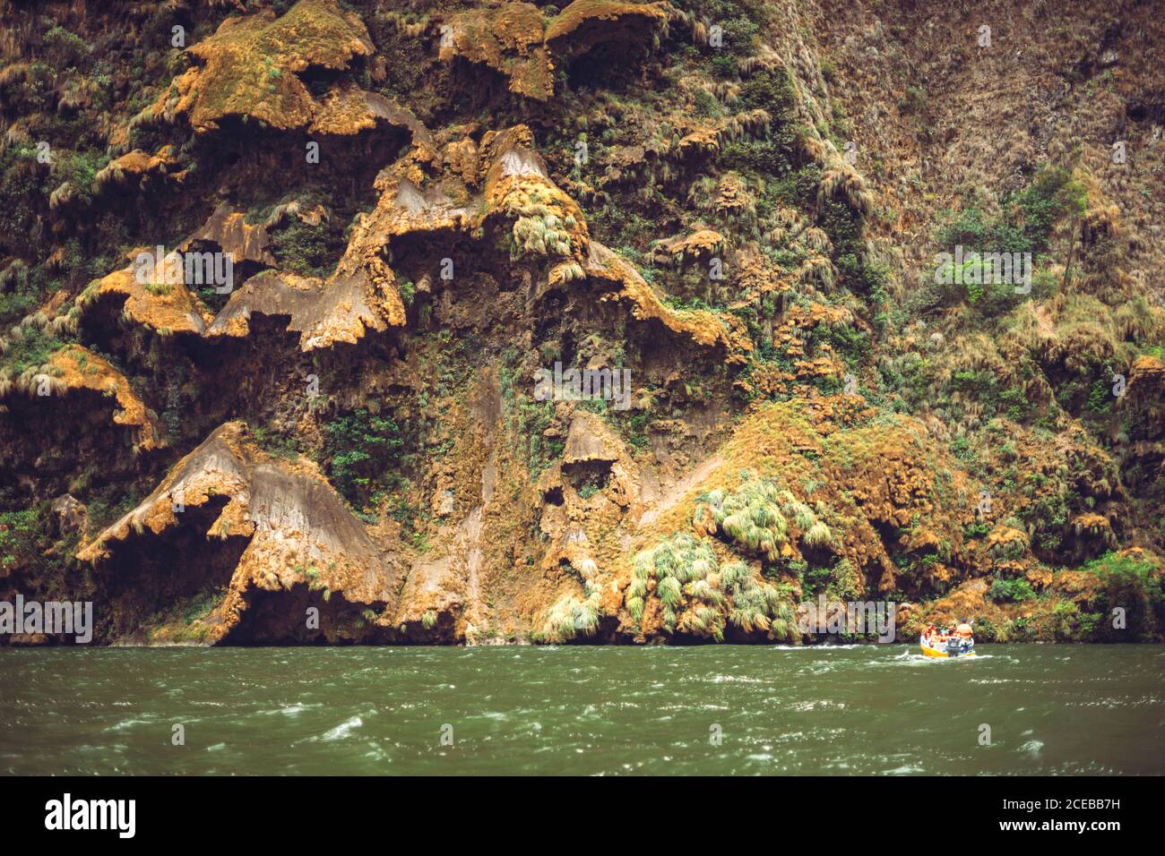 Picturesque view of calm river flowing in Sumidero Canyon in Chiapas ...