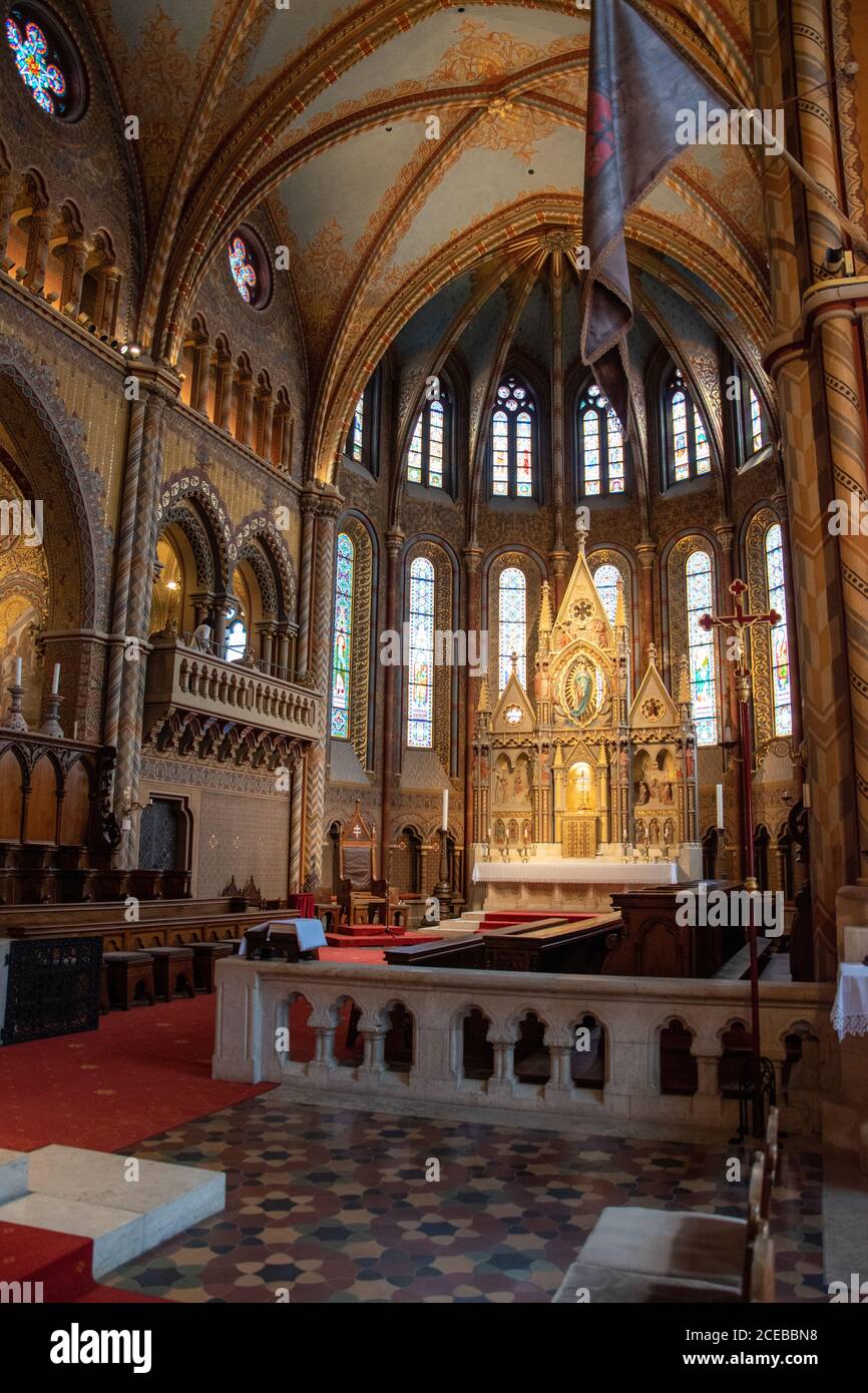 The high altar in St. Matthias Church, Budapest, Hungary Stock Photo ...
