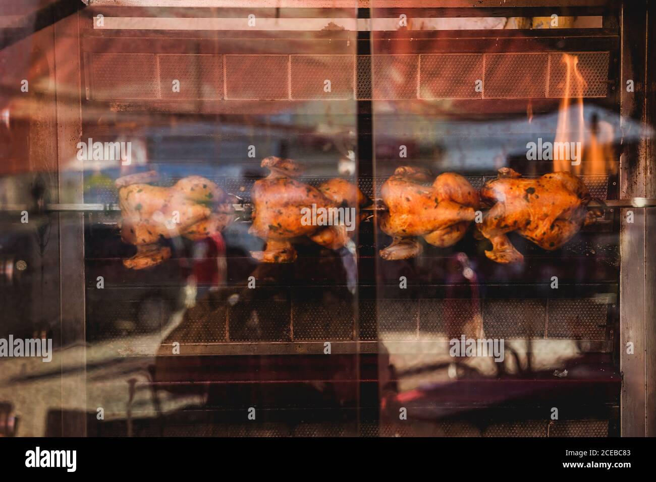 Food stalls on the street. chicken broiler Stock Photo - Alamy