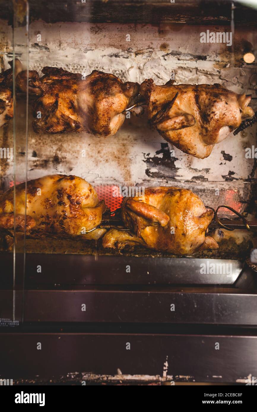 Food stalls on the street. chicken broiler Stock Photo - Alamy